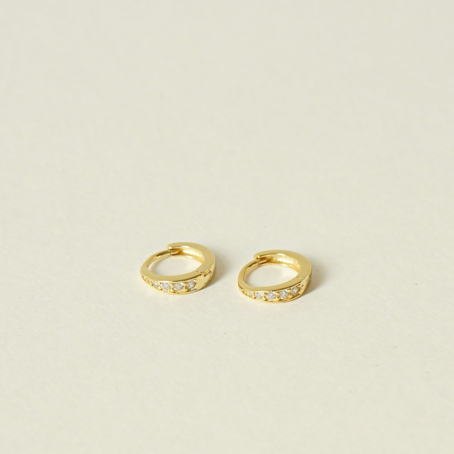 Xylia Pavé Huggie Earrings (Gold)
